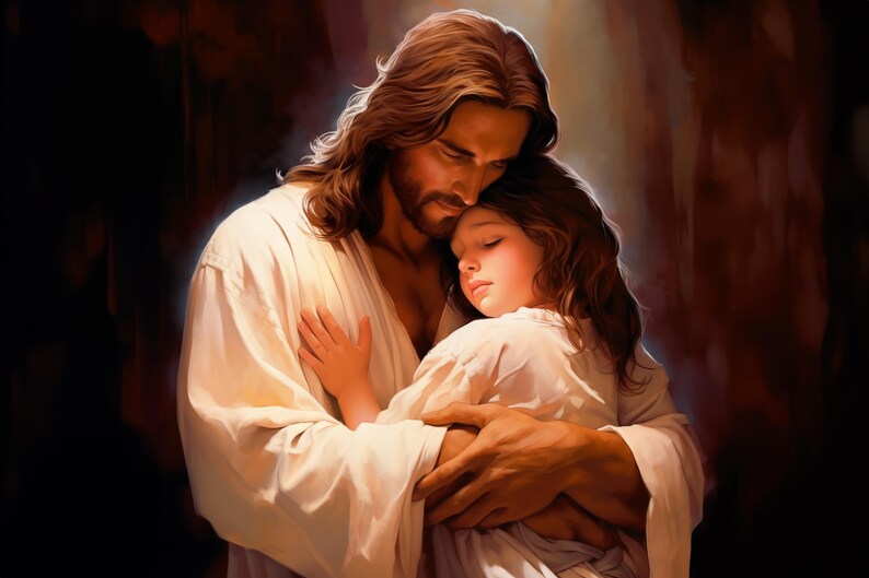Jesus Holding a Little Girl | DIGITAL PRINT! | Jesus Holding Child ...