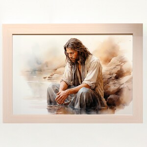 Jesus Prays in the Garden of Gethsemane, Digital Print, Jesus Praying ...