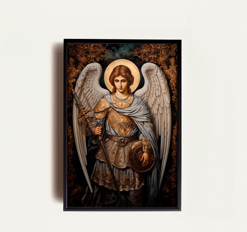 Art Archangel Michael Digital Print the Celestial Defender Saint ...