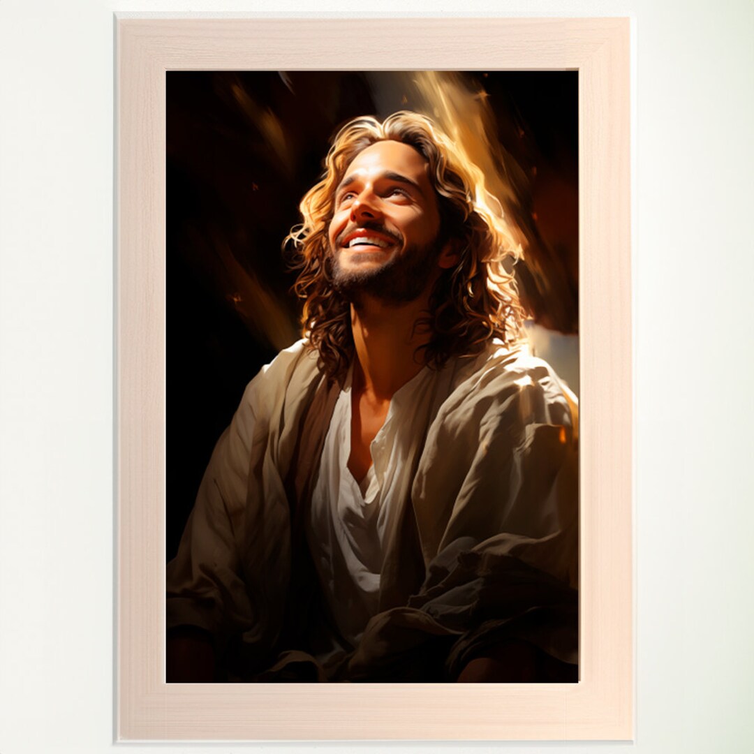 Jesus Laughing Smiling Christ DIGITAL PRINT Jesus Smiling Picture of ...