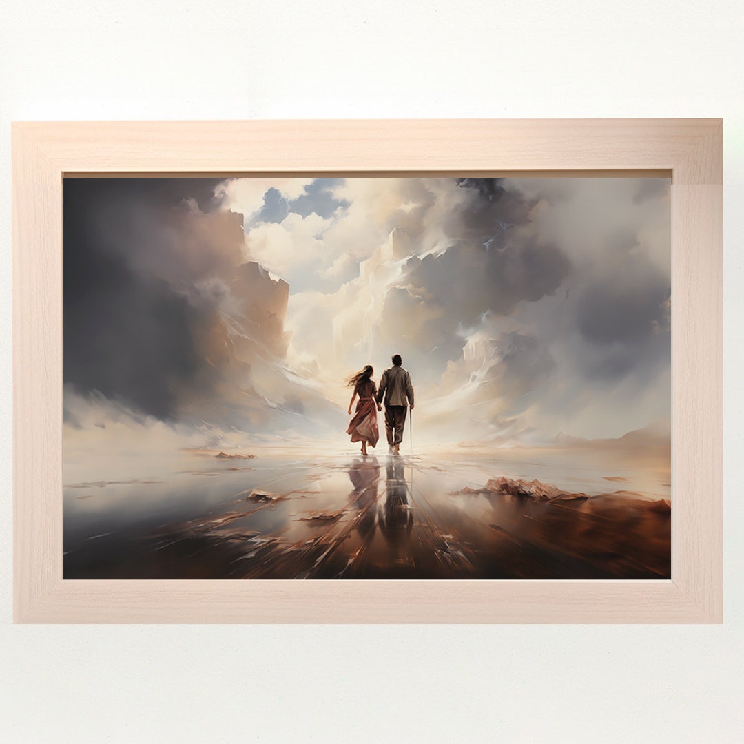 Jesus Christ Walking With Girl DIGITAL PRINT Lead Me Guide Me Bible Art ...