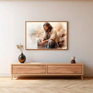 Jesus Prays in the Garden of Gethsemane, Digital Print, Jesus Praying ...