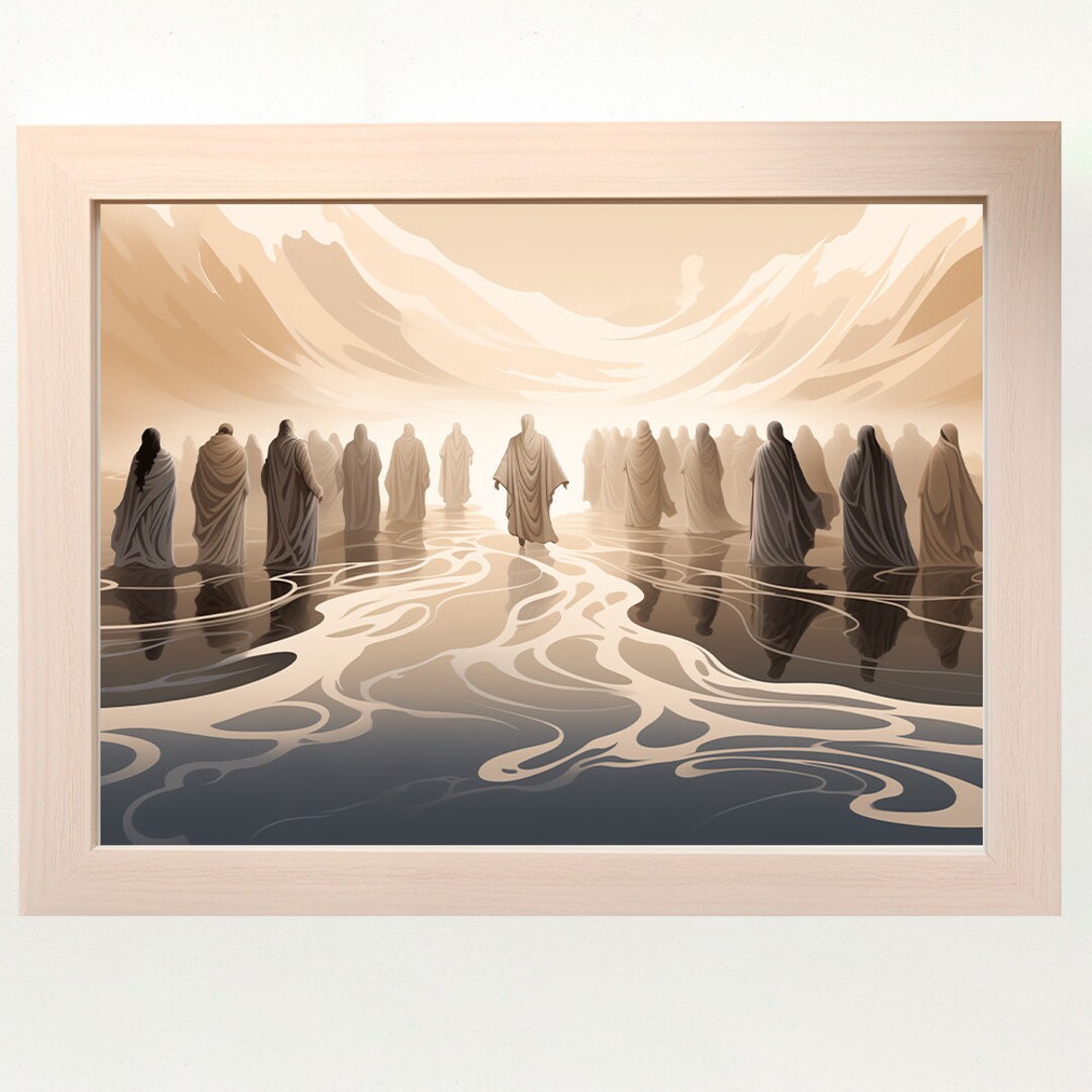 Moses Parting the Red Sea DIGITAL DOWNLOAD, Christian Bible Art ...