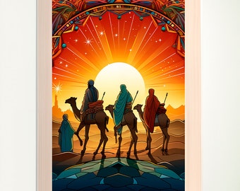 Three Wise Men, Magi, DIGITAL PRINT, Nativity Scene, Birth of Jesus ...