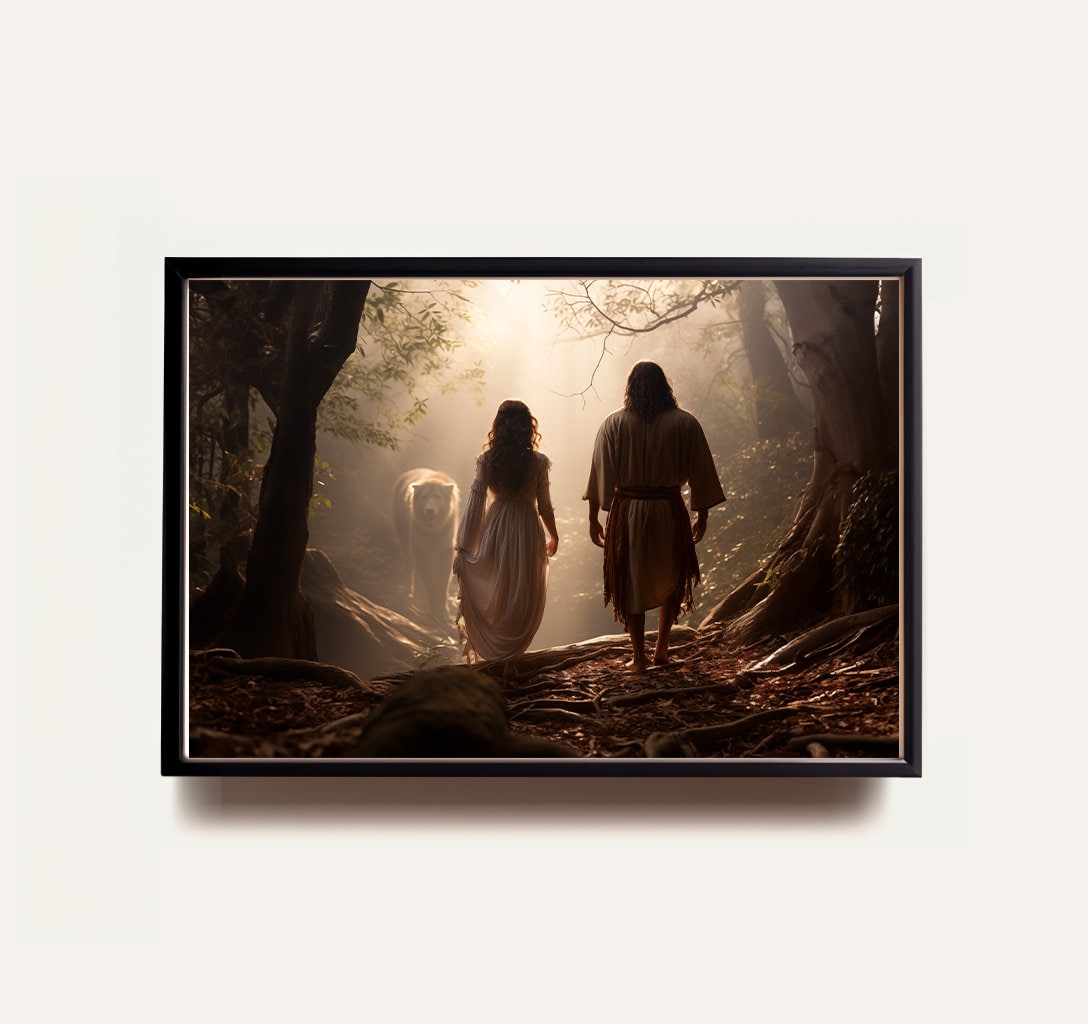 Jesus Christ Walking With Girl DIGITAL PRINT Lead Me Guide Me Bible Art ...