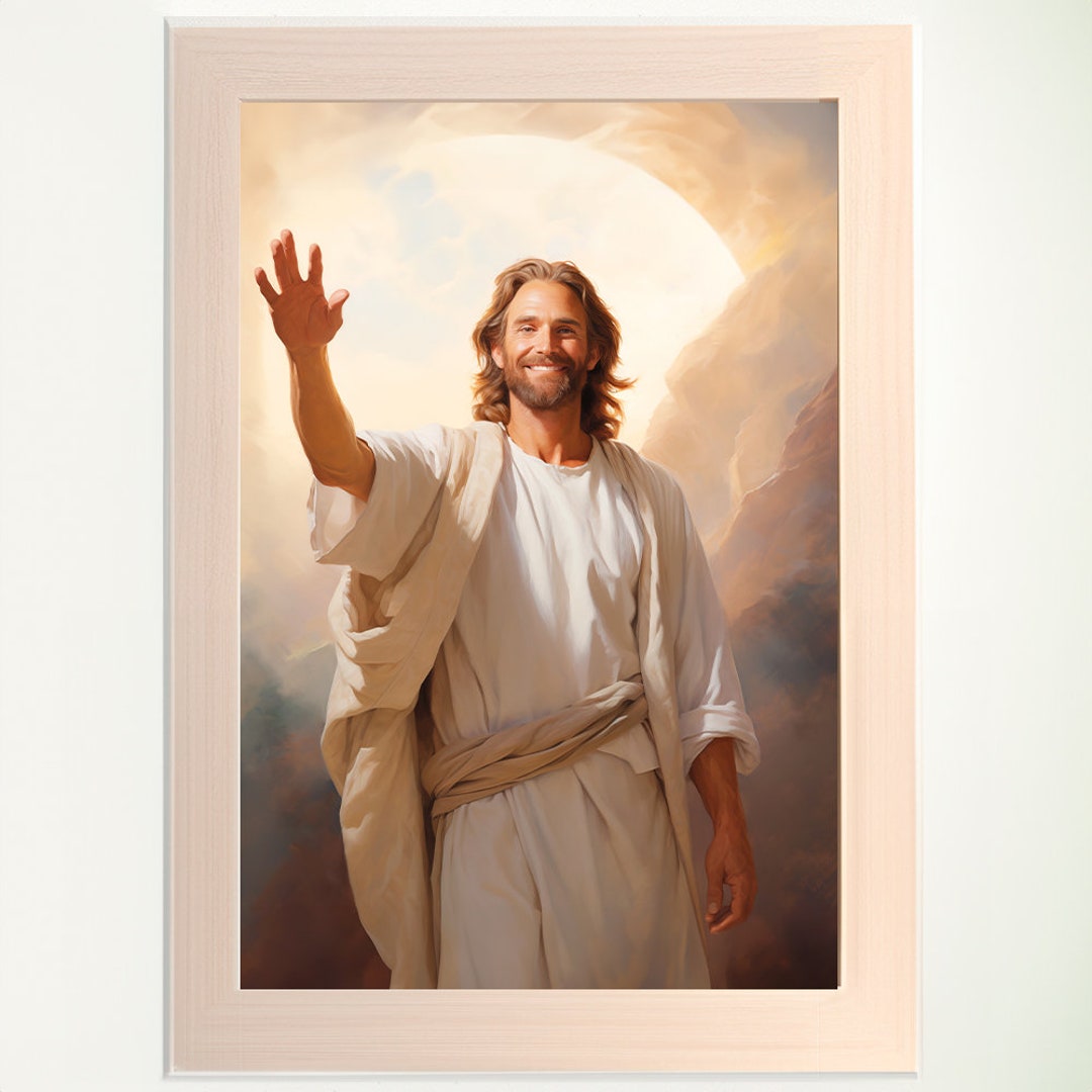 Jesus Laughing Smiling Christ DIGITAL PRINT Jesus Smiling Picture of ...