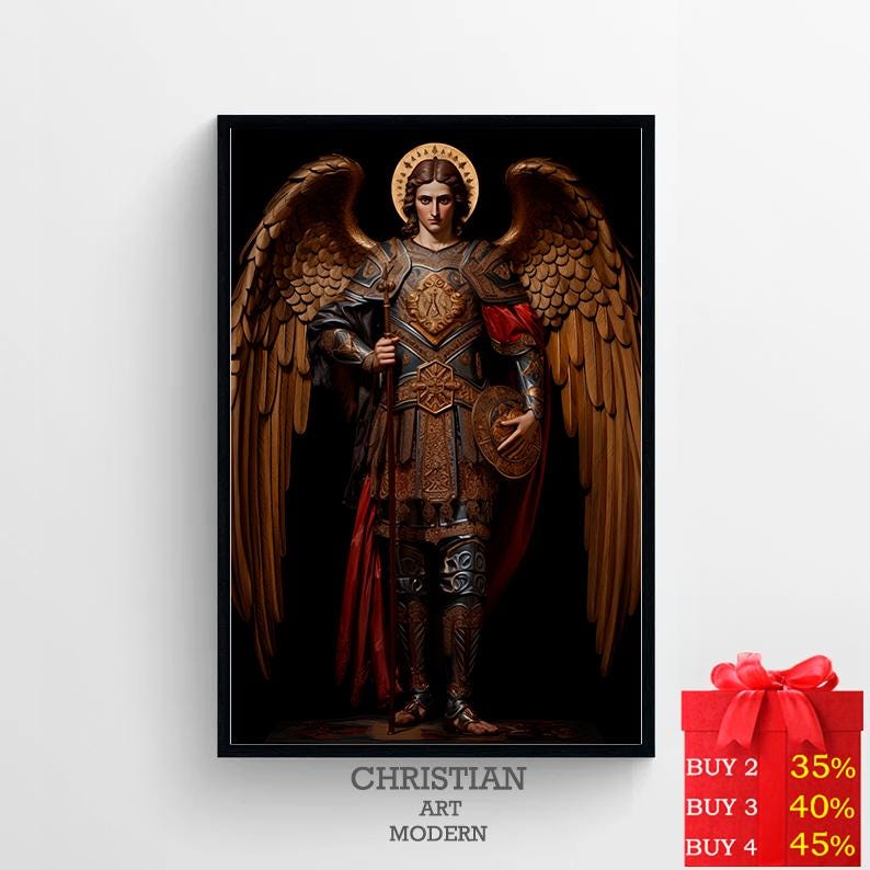 Art Archangel Michael | Digital Print | the Celestial Defender | Saint ...