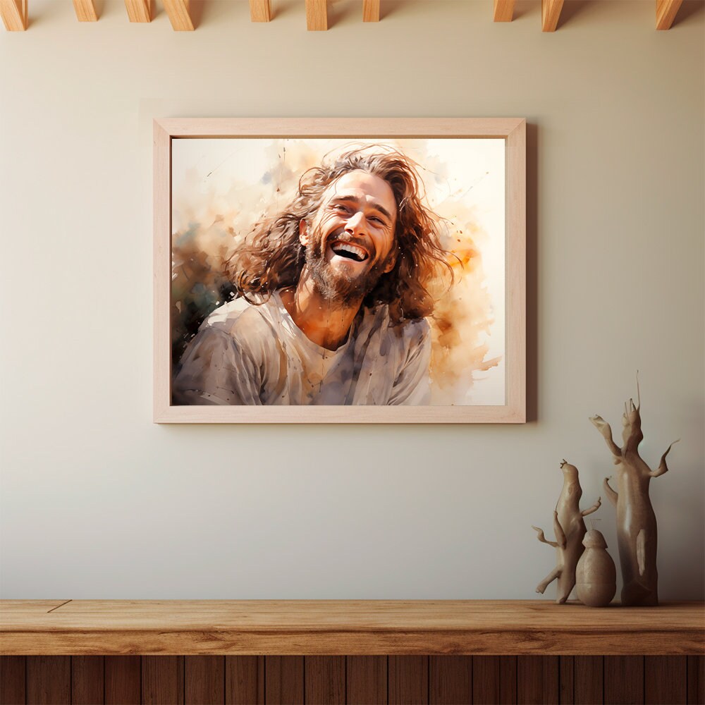 Jesus Laughing Smiling Christ DIGITAL PRINT Jesus Smiling Picture of ...