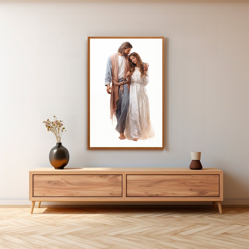 Jesus Christ Walking With Girl DIGITAL PRINT Lead Me Guide Me Bible Art Christian Art Jesus ...