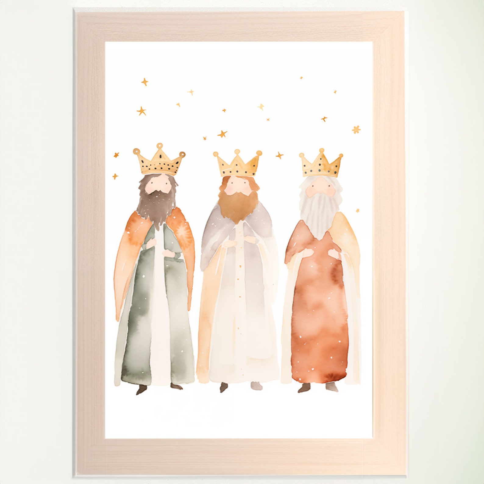 Three Wise Men, Magi, DIGITAL PRINT, Nativity Scene, Birth of Jesus ...
