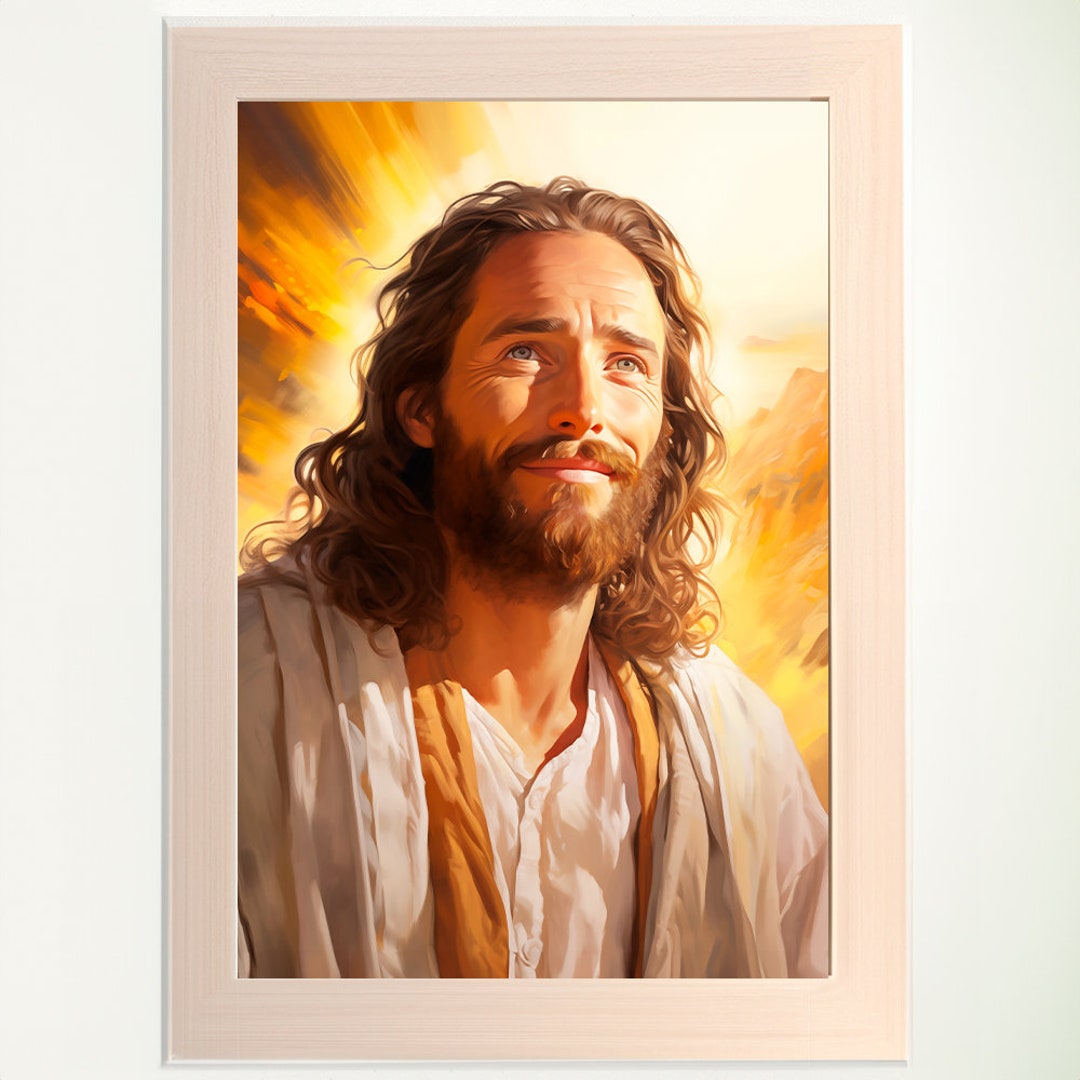 Jesus Laughing Smiling Christ DIGITAL PRINT Jesus Smiling Picture of ...