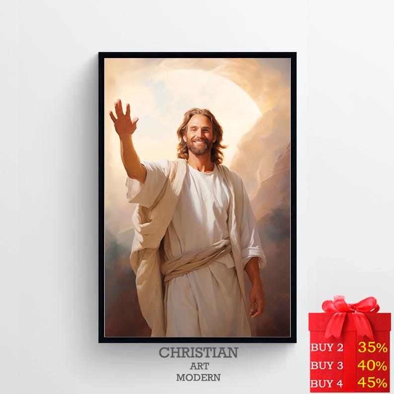 Jesus Laughing | Smiling Christ | DIGITAL PRINT! | Jesus Smiling ...