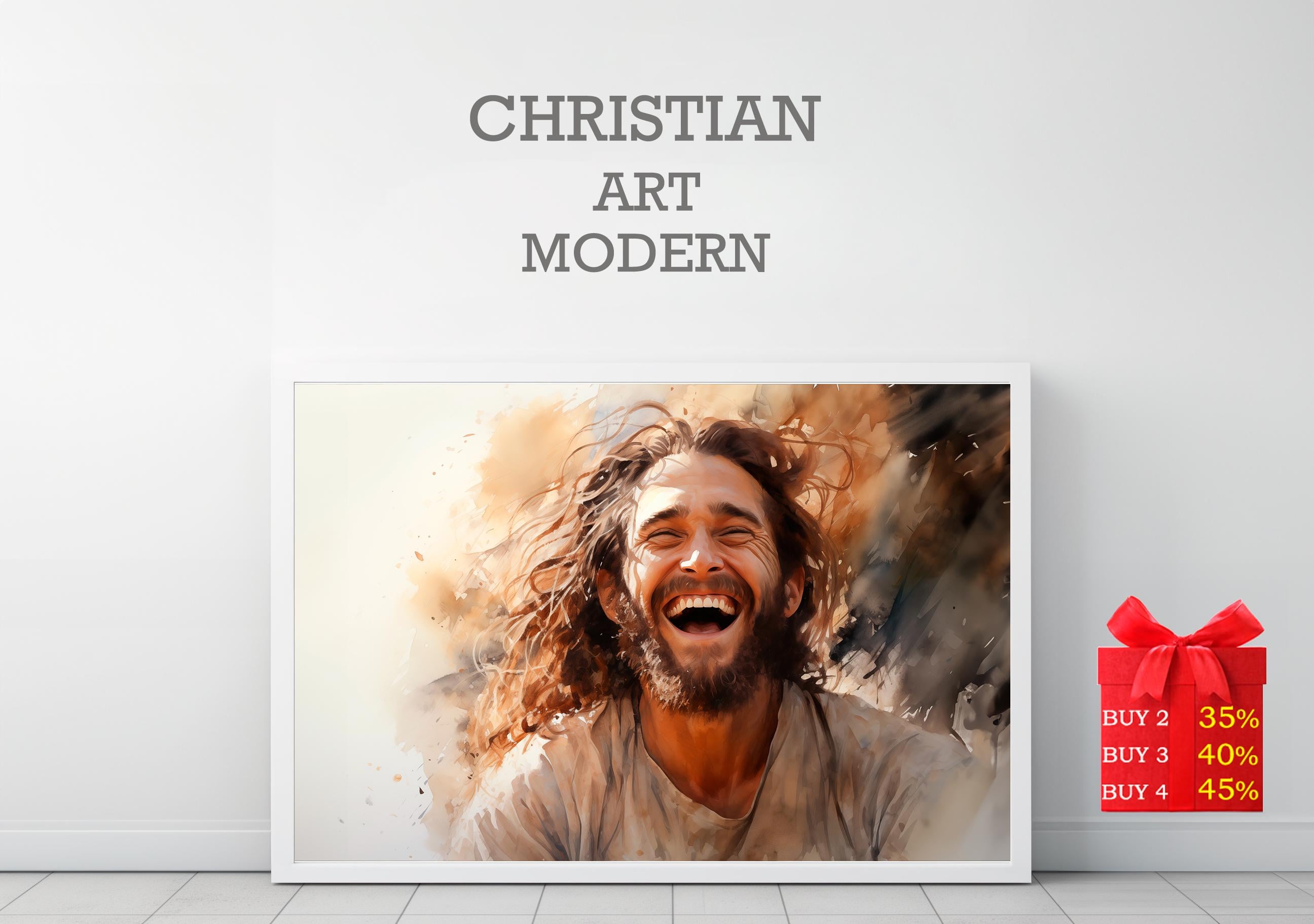 Jesus Laughing | Smiling Christ | DIGITAL PRINT! | Jesus Smiling ...
