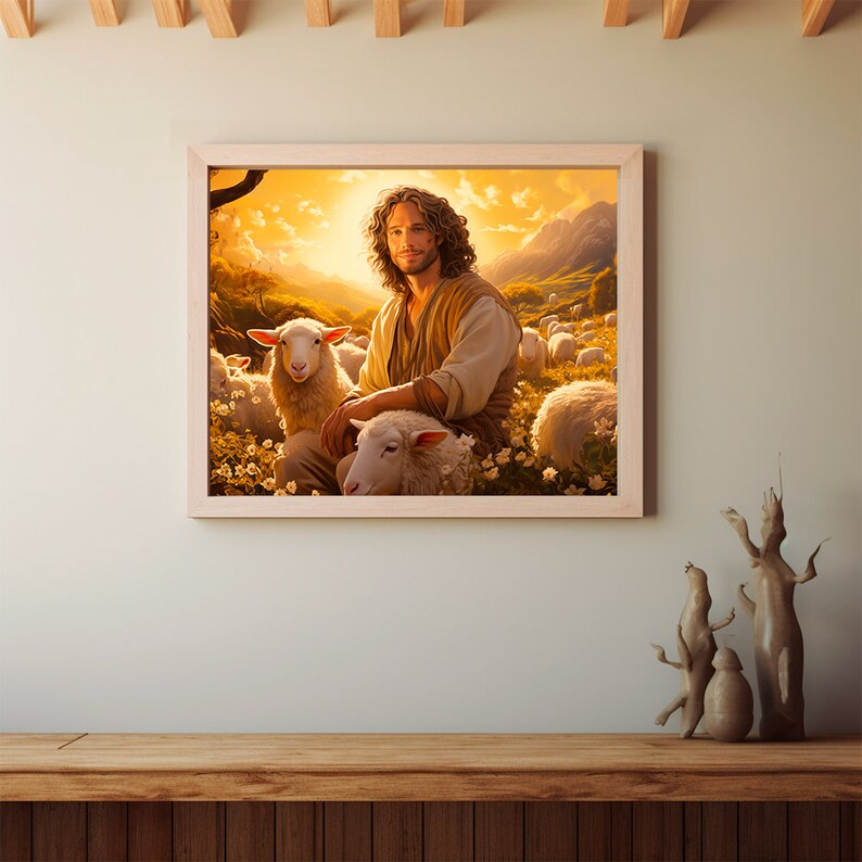 Jesus Christ Holding Lamb, Religious Painting, Good Shepard, Christian ...