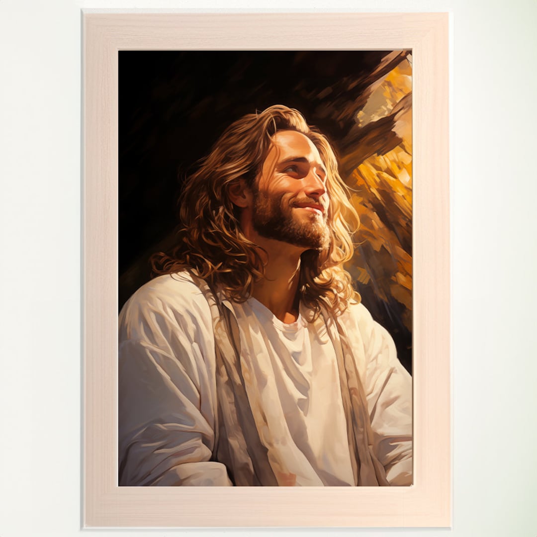 Jesus Laughing Smiling Christ DIGITAL PRINT Jesus Smiling Picture of ...