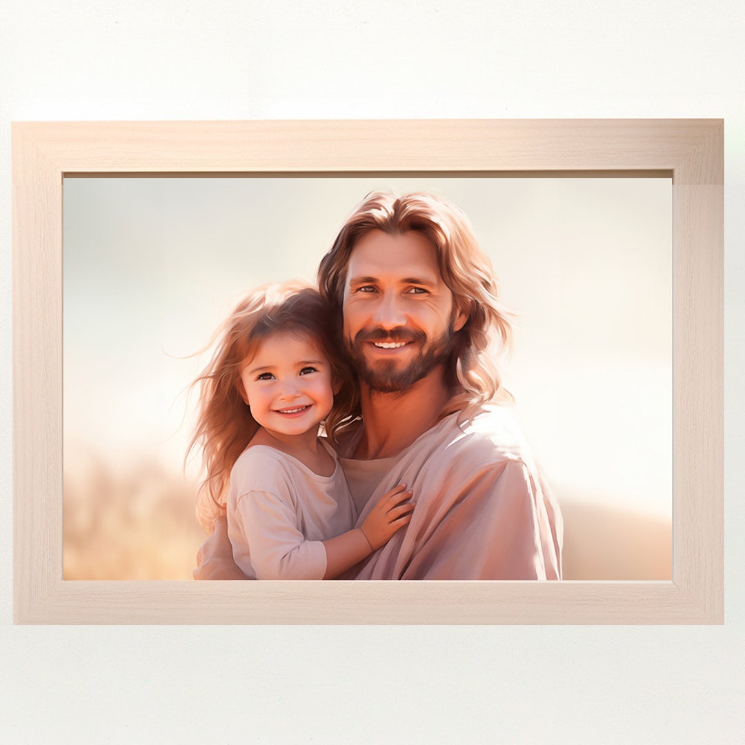 Jesus Holding a Little Girl DIGITAL PRINT Jesus Holding Child Christian ...