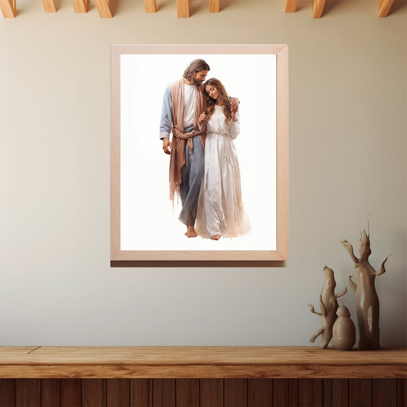 Jesus Christ Walking With Girl DIGITAL PRINT Lead Me Guide Me Bible Art Christian Art Jesus ...