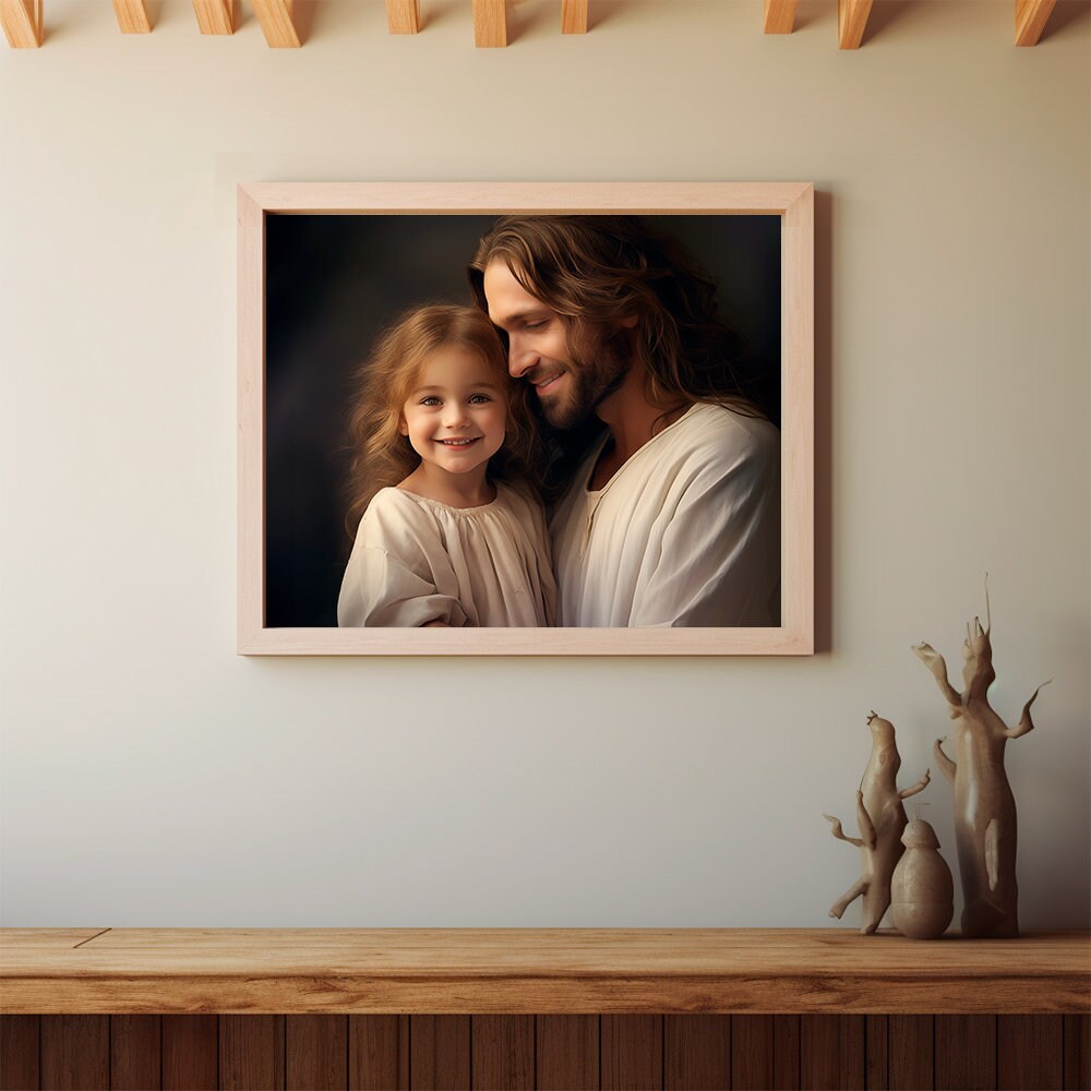Jesus Holding a Little Girl DIGITAL PRINT Jesus Holding Child Christian ...