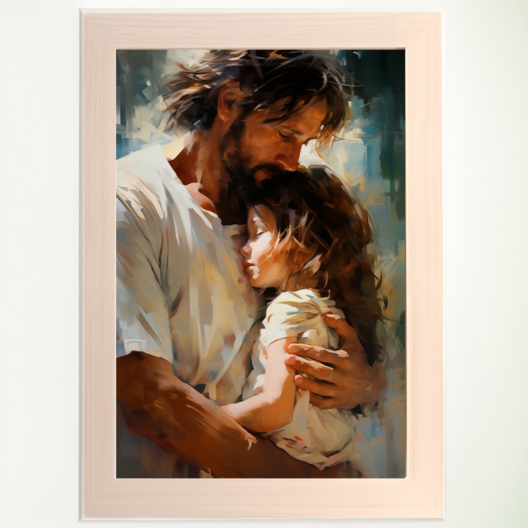 Jesus Holding a Little Girl DIGITAL PRINT Jesus Holding Child Christian ...