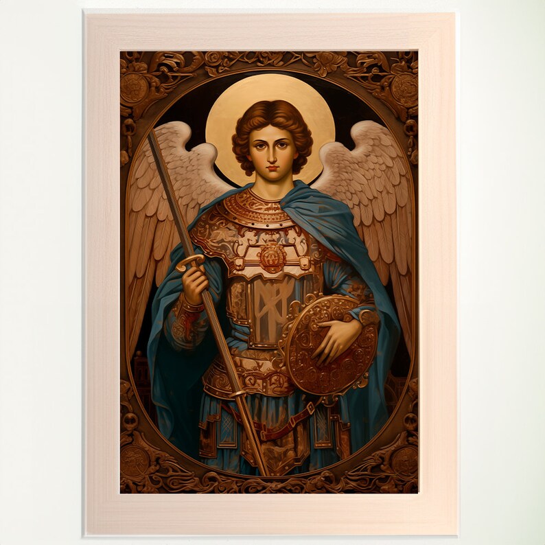 Art Archangel Michael Digital Print the Celestial Defender Saint ...