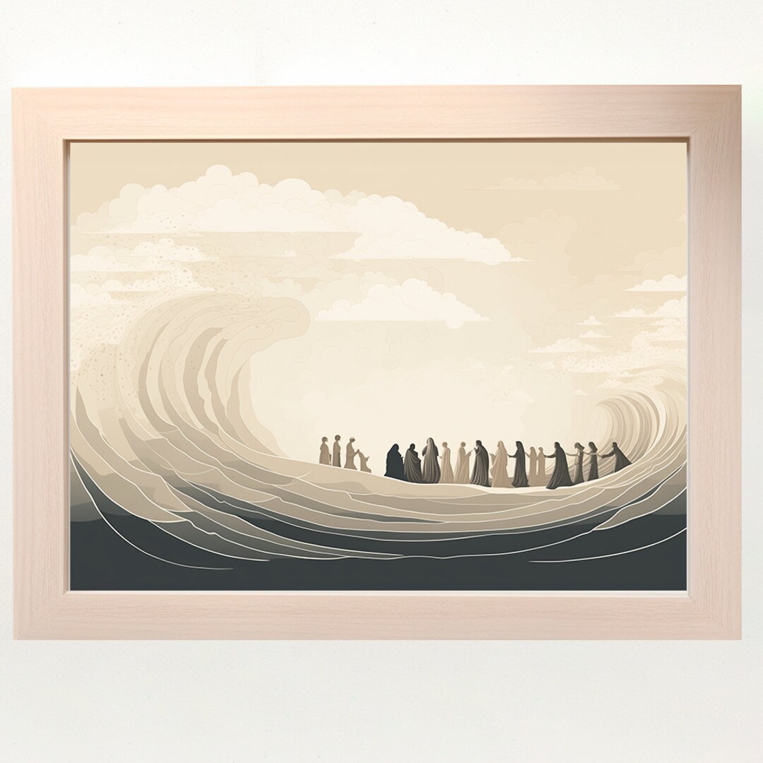 Moses Parting the Red Sea DIGITAL DOWNLOAD, Christian Bible Art ...