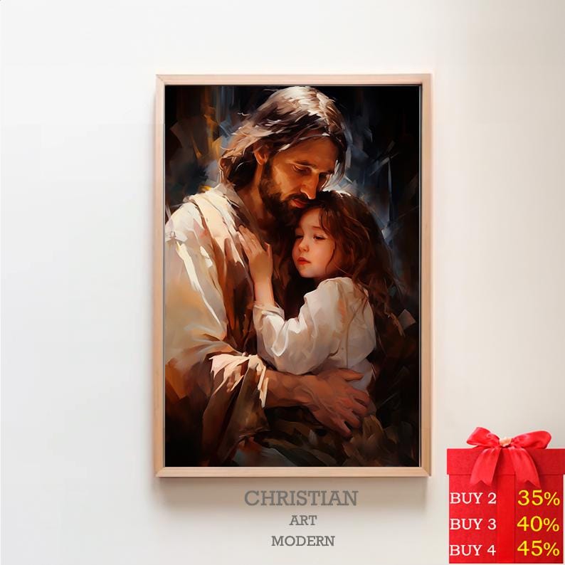 Jesus Holding a Little Girl | DIGITAL PRINT! | Jesus Holding Child ...