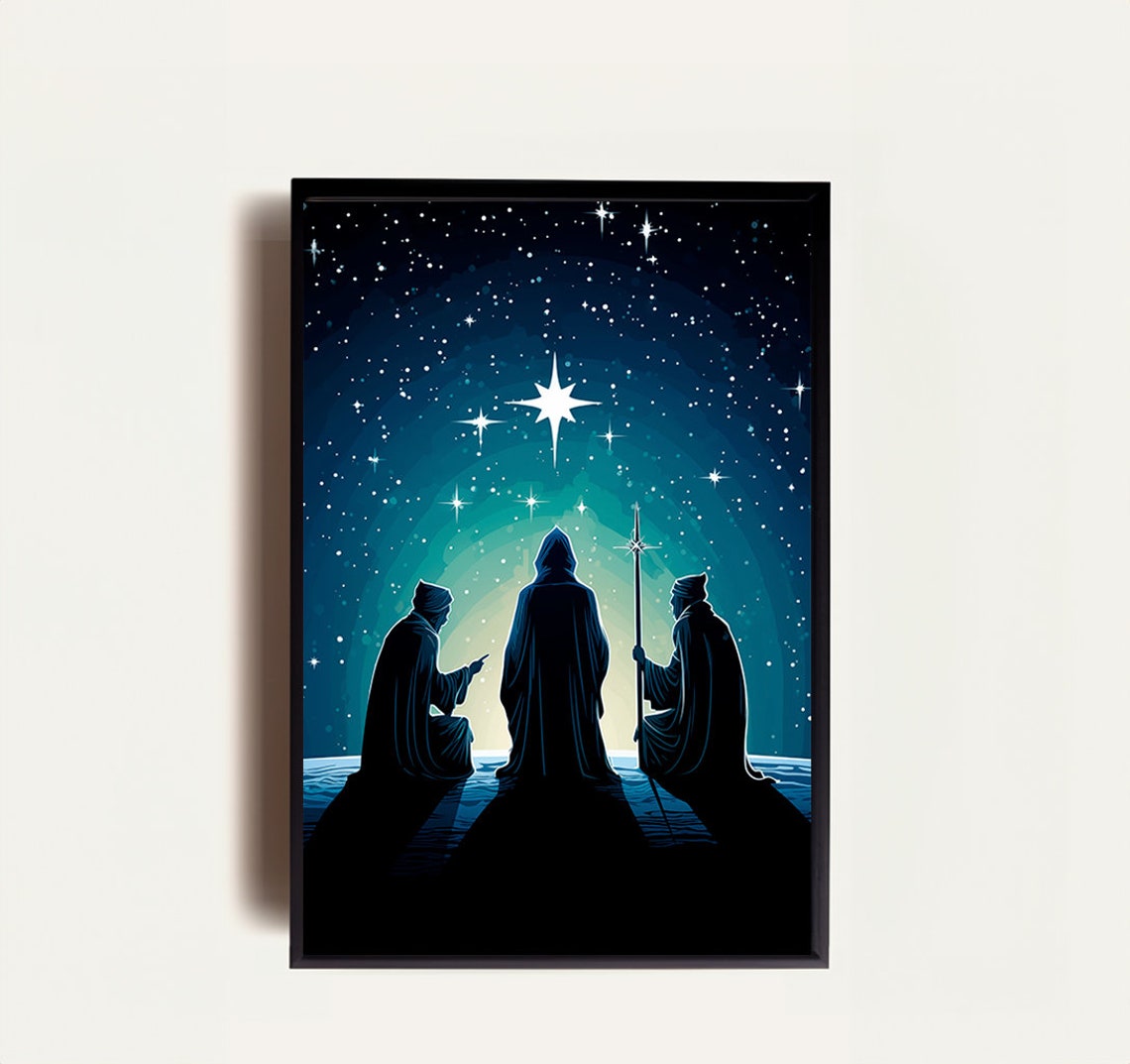 Three Wise Men, Magi, DIGITAL PRINT, Nativity Scene, Birth of Jesus ...