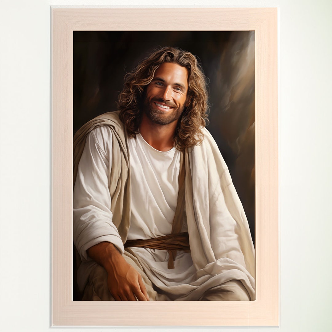 Jesus Laughing Smiling Christ DIGITAL PRINT Jesus Smiling Picture of ...