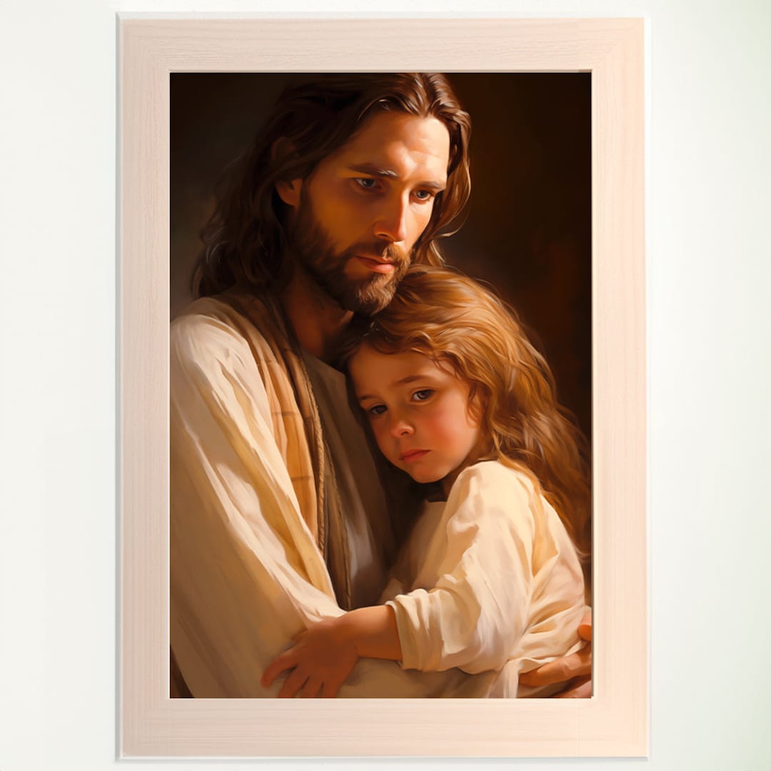 Jesus Holding a Little Girl DIGITAL PRINT Jesus Holding Child Christian ...