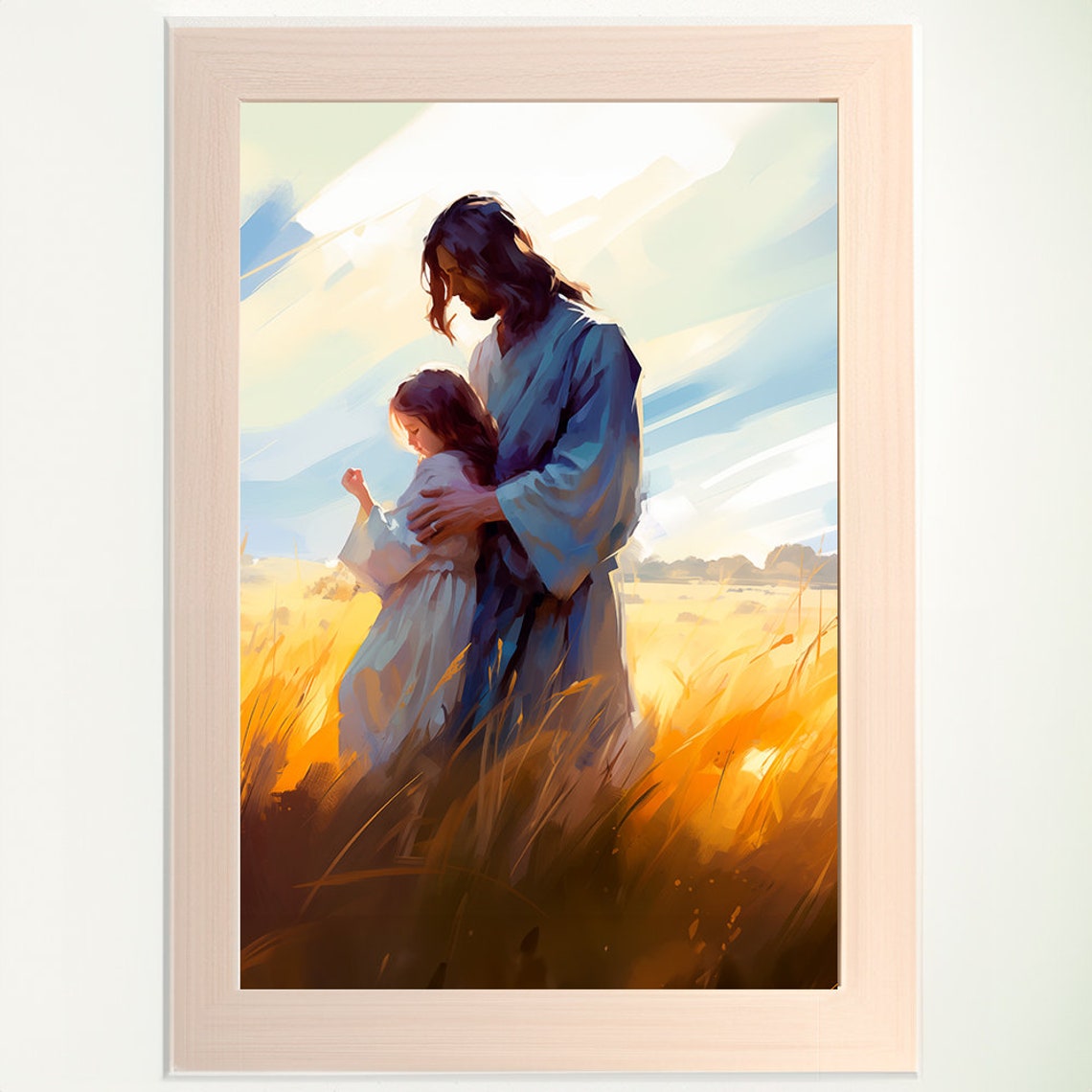 Jesus Holding a Little Girl DIGITAL PRINT Jesus Holding Child Christian ...