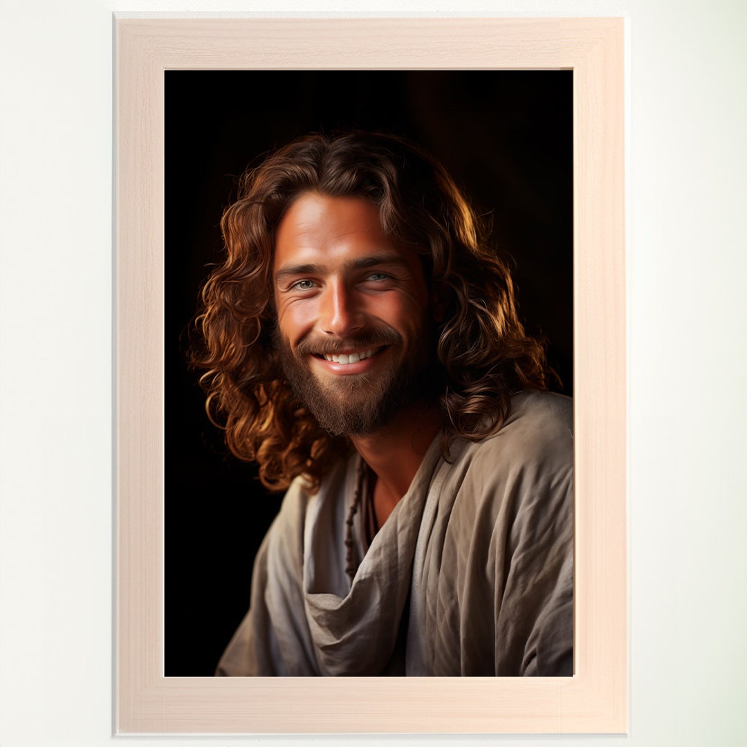 Jesus Laughing Smiling Christ DIGITAL PRINT Jesus Smiling Picture of ...