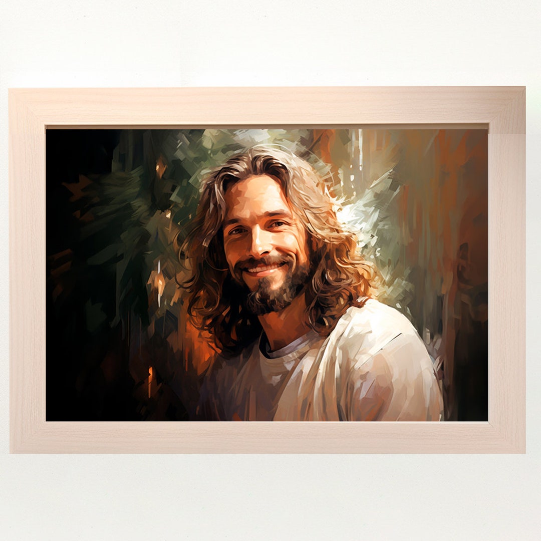Jesus Laughing Smiling Christ DIGITAL PRINT Jesus Smiling Picture of ...