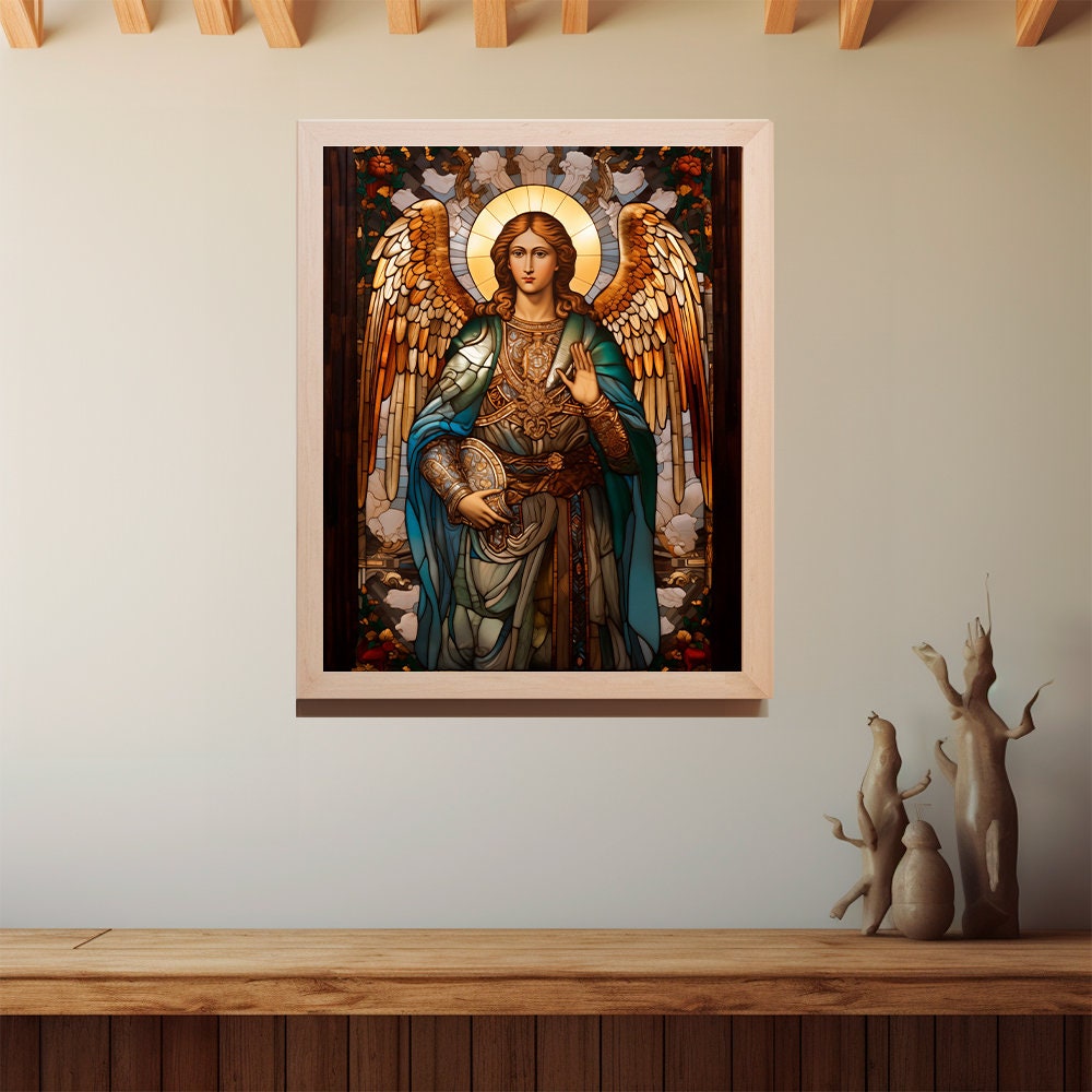 Art Archangel Michael Digital Print the Celestial Defender Saint Michael the Archangel Archangel ...