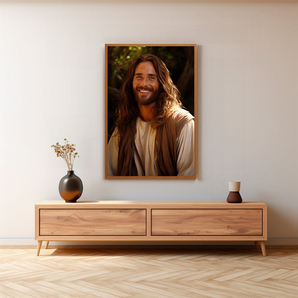 Jesus Laughing Smiling Christ DIGITAL PRINT Jesus Smiling Picture of ...