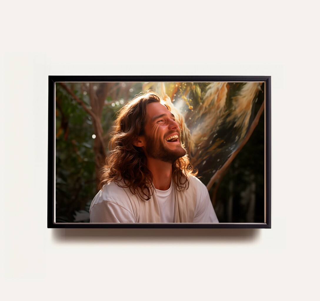 Jesus Laughing Smiling Christ DIGITAL PRINT Jesus Smiling Picture of ...