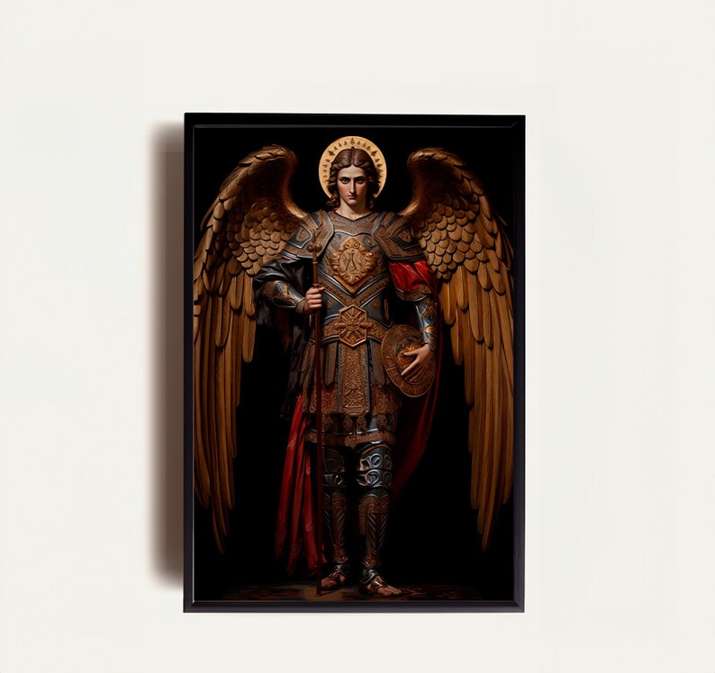 Art Archangel Michael Digital Print the Celestial Defender Saint ...