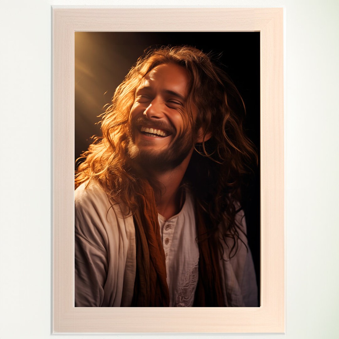 Jesus Laughing Smiling Christ DIGITAL PRINT Jesus Smiling Picture of ...