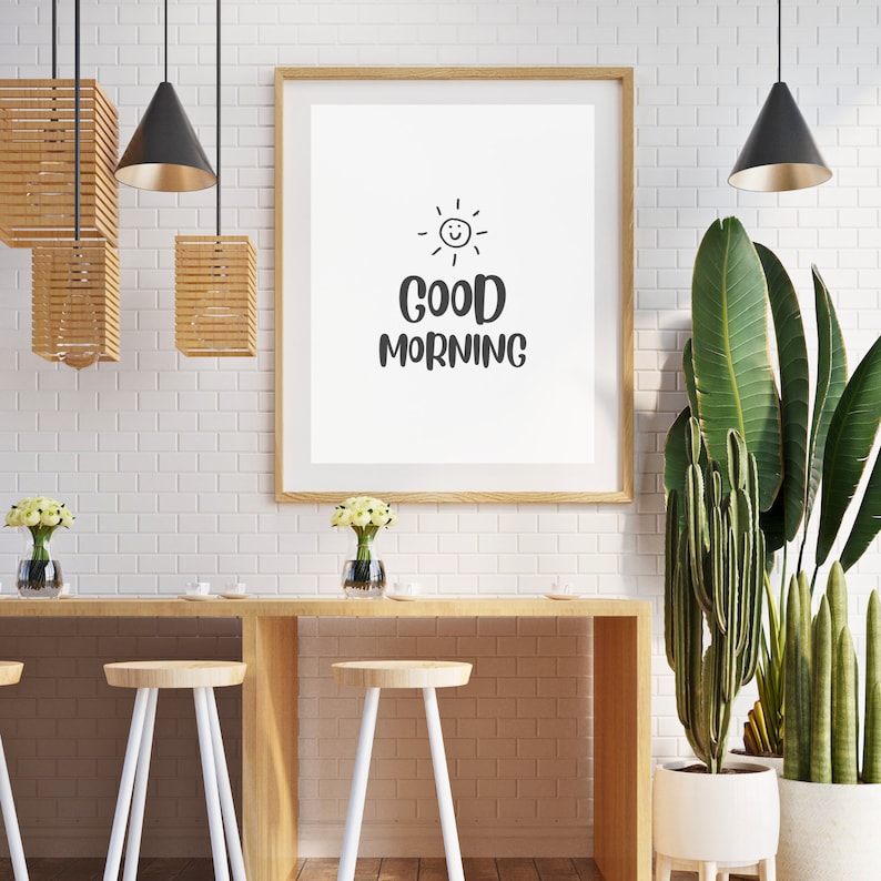 Good Morning Wall Print, Bedroom Poster, Housewarming Gift, Dining Room ...