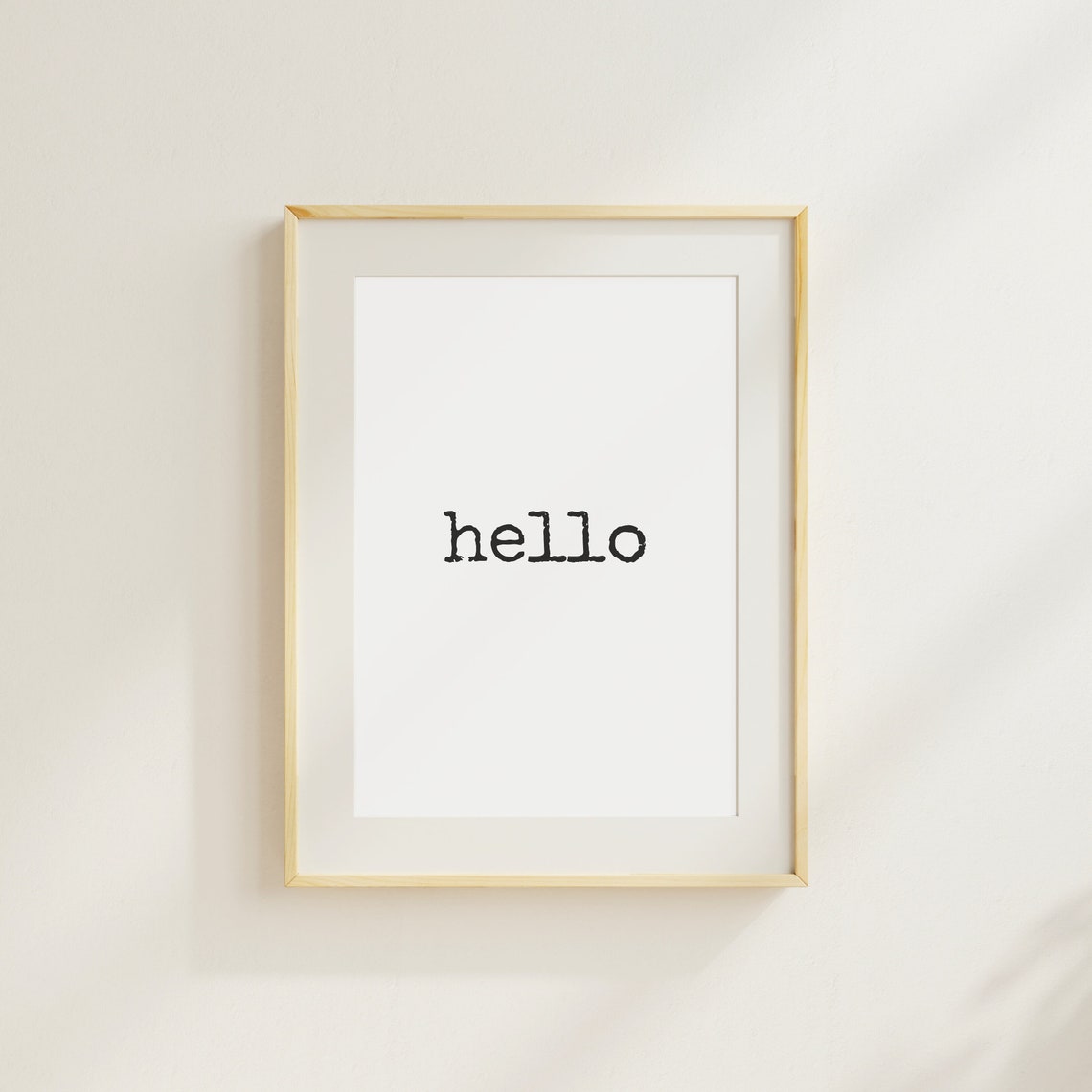 Hello Wall Art, Minimalist Typography Print, Entry Sign Poster, Instant ...