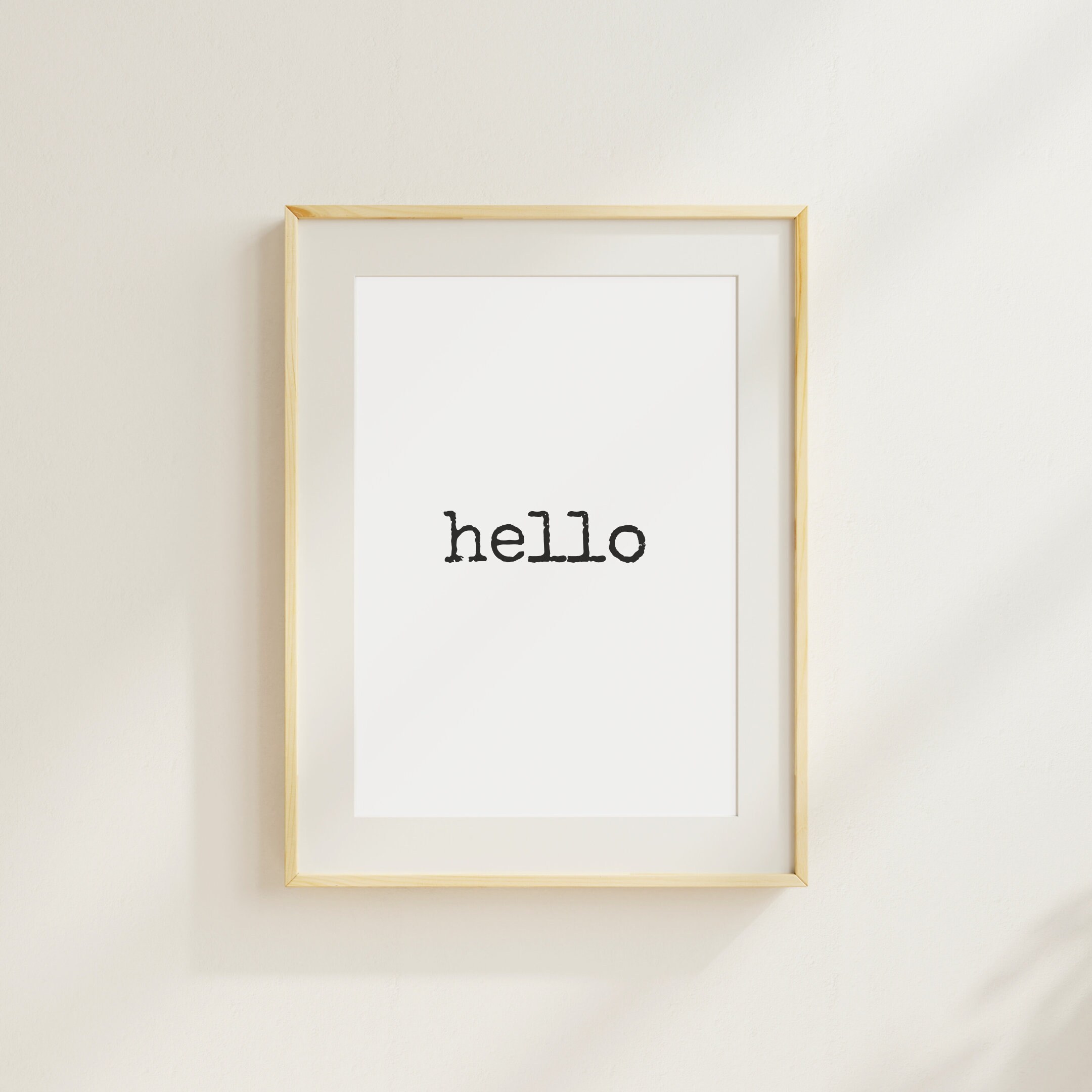 Hello Wall Art, Minimalist Typography Print, Entry Sign Poster, Instant ...