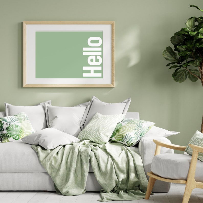 Hello Print, Welcome Sign, Entrance Wall Art, Welcome, Typo Posters ...
