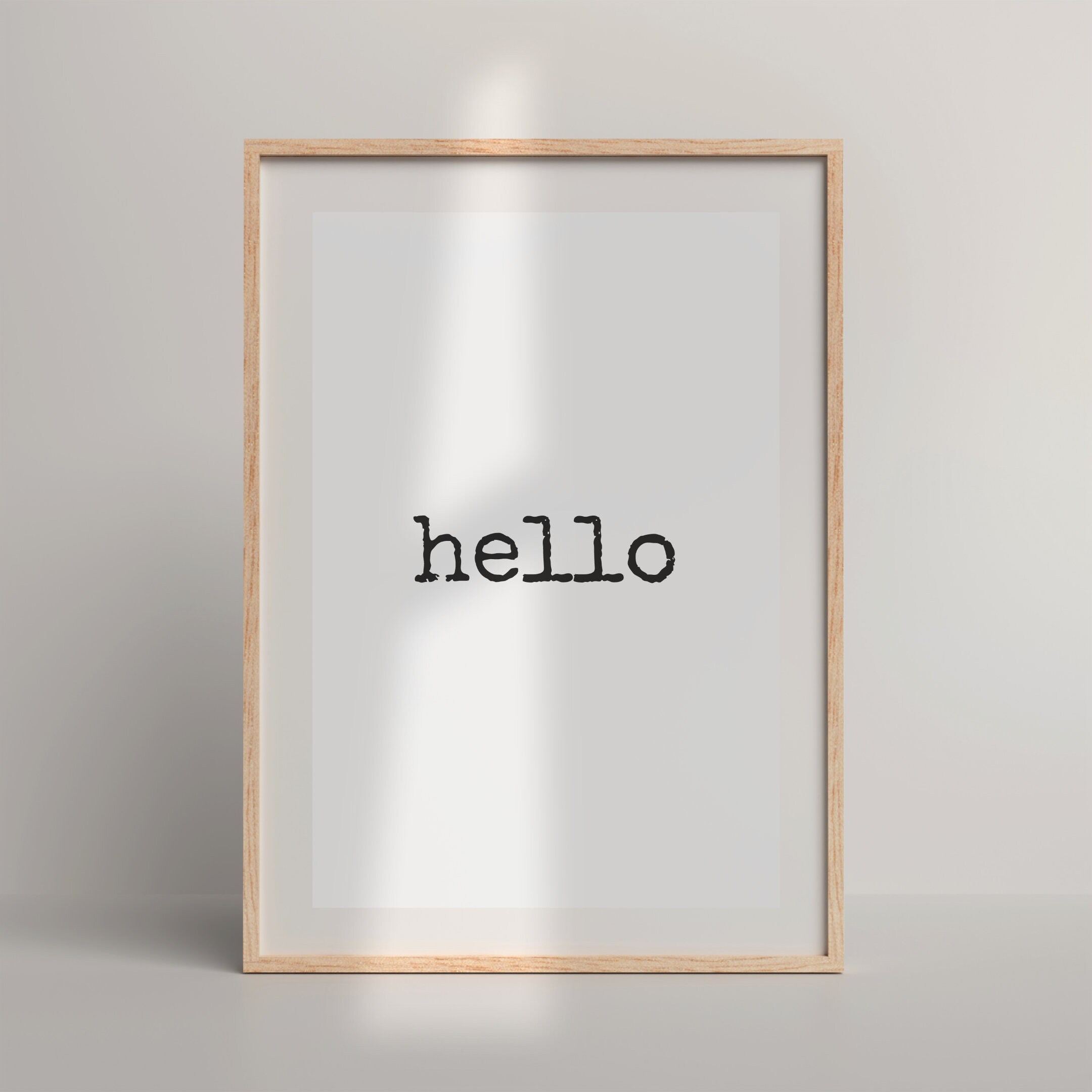 Hello Wall Art, Minimalist Typography Print, Entry Sign Poster, Instant ...