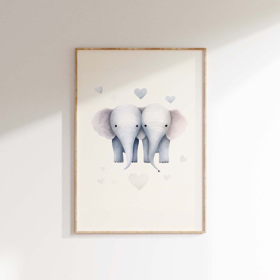 Poster Elephants A4 A3 Children's Poster Children's Room Poster Baby ...