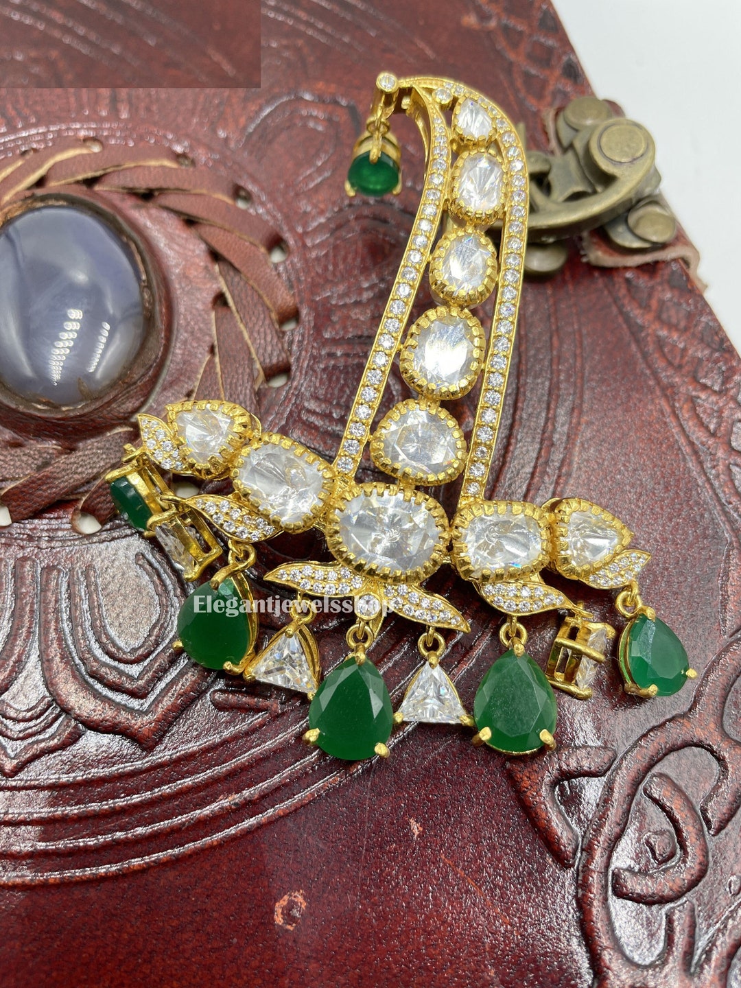 Indian Groom Wedding Accessories, Moissanite Polki Kalgi for Groom ...