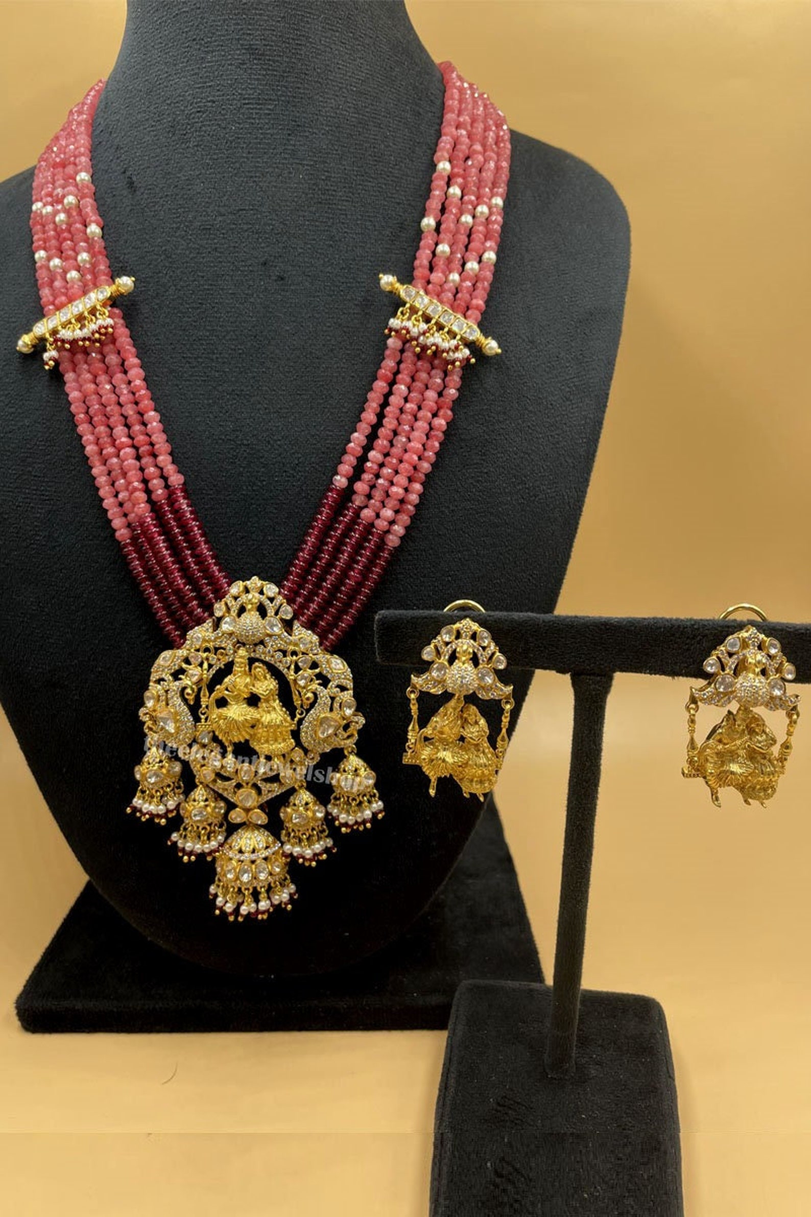 Moissanite Polki Radha Krishna Temple Necklace Jewelry Indian - Etsy