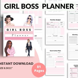 Girl Boss Planner Printable 2025 Boss Babe Planner, Luxury Digital Girl ...