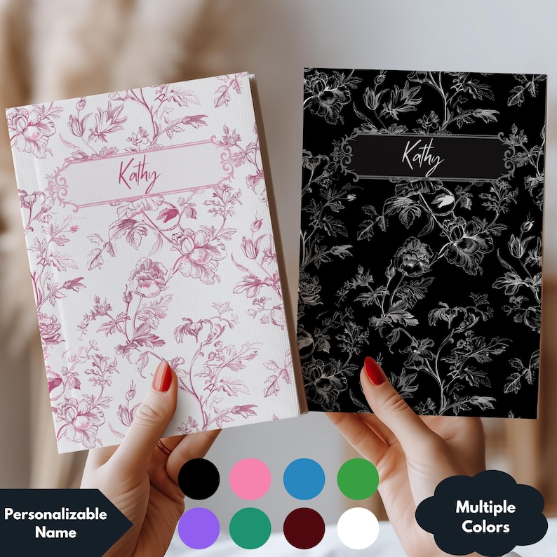 French Toile Personalized Journal: Vintage Coquette Notebook - Etsy