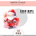 Santa Claus Watercolor Clipart, Christmas Clipart, Card Making, Cute ...