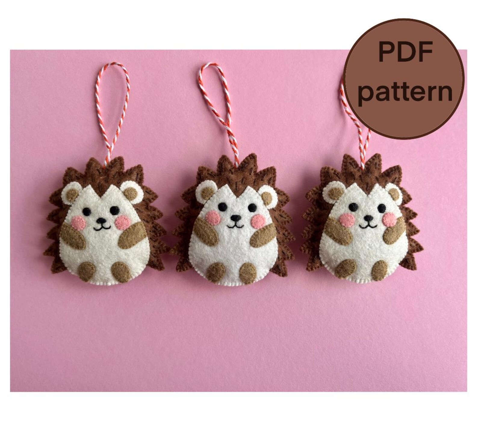 Felt Hedgehog PDF Pattern, Felted Woodland Animal Ornament, DIY ...