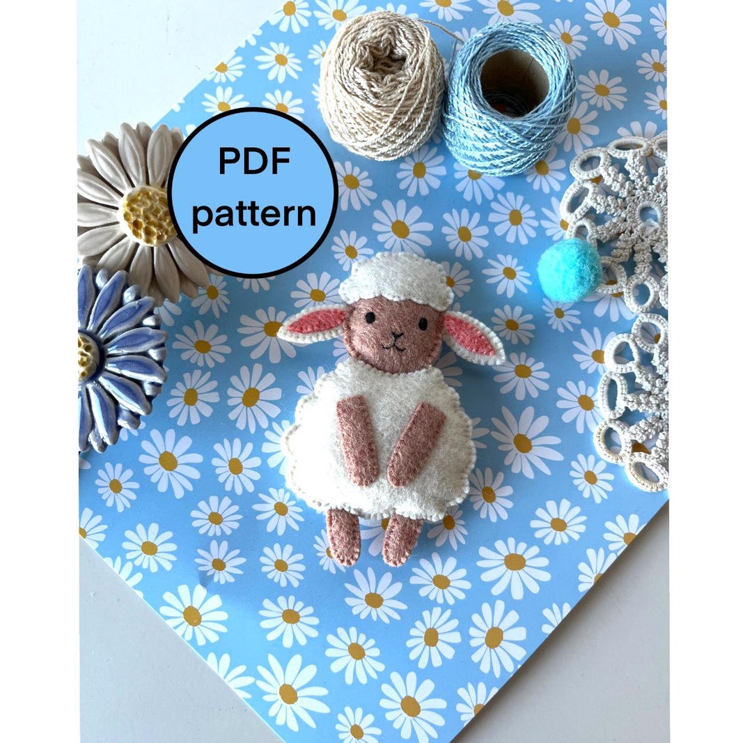 Felt Easter Lamb PDF Pattern, Handmade Toy Tutorial, Felt Sheep Plush ...